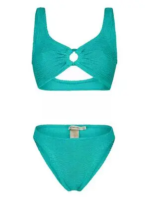 PARAMIDONNA Irina Textured Ring-detail Bikini - Green