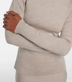 Gabriela Hearst Wool, Cashmere, And Silk Turtleneck Top - Beige