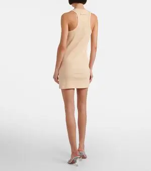 JEAN PAUL GAULTIER Ribbed-knit Cotton Minidress - Beige