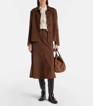 Max Mara Small Suede Tote Bag - Brown