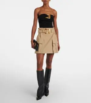Balmain Strapless Crêpe Bodysuit