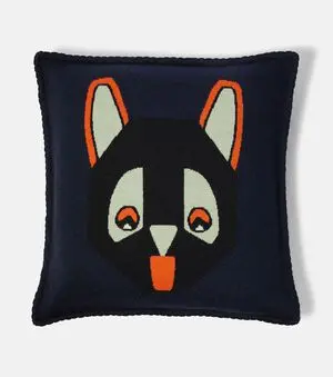 Loewe X Louis Wain Wool Jacquard Cushion - Blue