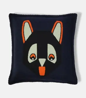 Loewe X Louis Wain Wool Jacquard Cushion Blue