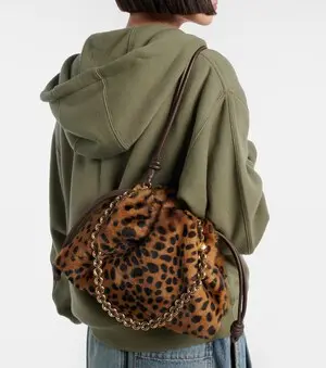 Loewe Flamenco Medium Calf Hair Shoulder Bag - Brown