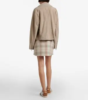 Loewe Wool, Cashmere, And Silk Miniskirt - Beige