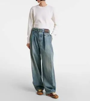 Loewe Pleated Wide-leg Jeans
