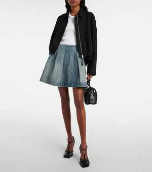 Loewe Pleated Denim Miniskirt