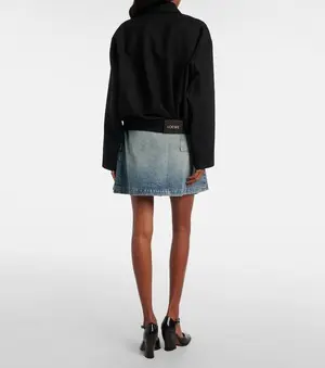 Loewe Pleated Denim Miniskirt