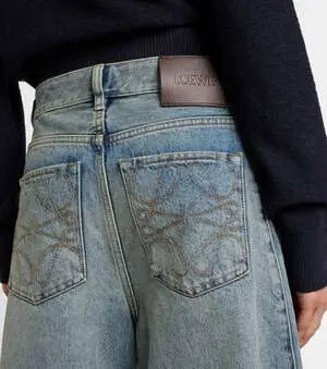 Loewe Anagram Barrel-leg Jeans - Blue