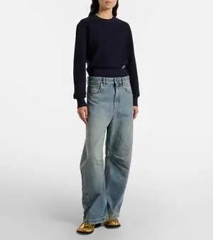 Loewe Anagram Barrel-leg Jeans - Blue