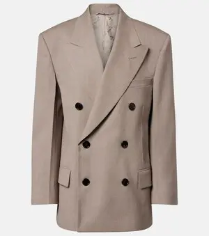 Gucci Double-breasted Wool Mouliné Blazer