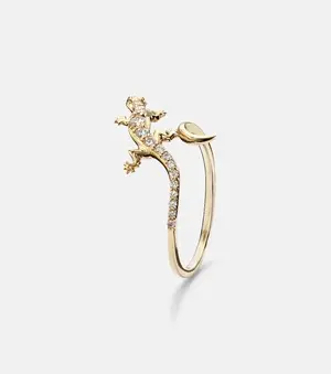 SYDNEY EVAN Lizard Ring With Diamonds