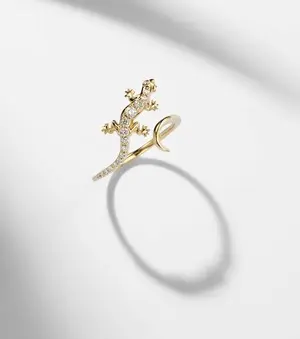 SYDNEY EVAN Lizard Ring With Diamonds