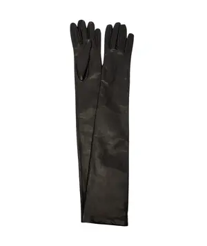 Nour Hammour Leather Gloves - Black