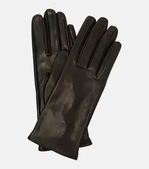 Nour Hammour Leather Gloves - Black