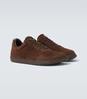 Loewe Jambo Suede Lace-up Sneakers - Brown