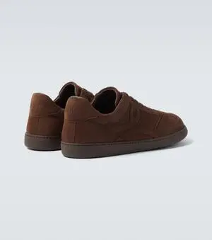 Loewe Jambo Suede Lace-up Sneakers - Brown