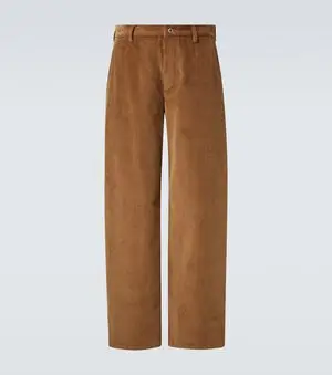 Loewe Cotton Corduroy Wide-leg Trousers - Brown