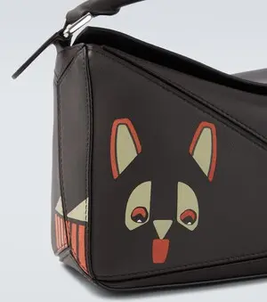 Loewe X Louis Wain Puzzle Top-handle Bag - Black