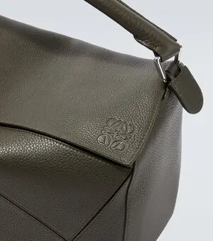 Loewe Large Puzzle Leather Top-handle Bag - Green