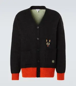 Loewe X Louis Wain Mohair-blend Cardigan - Black