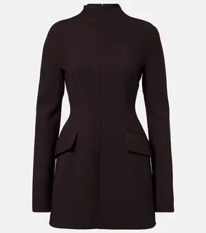 Sportmax Peplum Gabardine Minidress - Brown