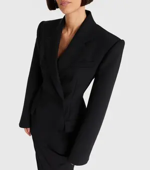 Sportmax Double-breasted Peplum Blazer - Black