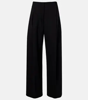 Sportmax Pleated Low-rise Wide-leg Trousers - Black