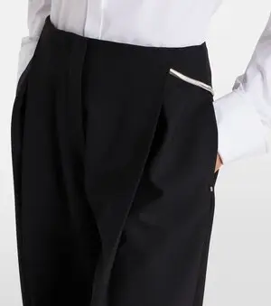 Sportmax Pleated Low-rise Wide-leg Trousers