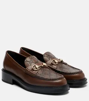 Gucci Horsebit Gg Leather Loafers