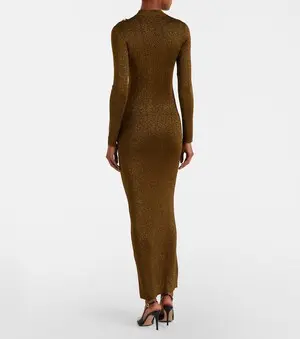Roland Mouret Knitted Lamé Maxi Dress
