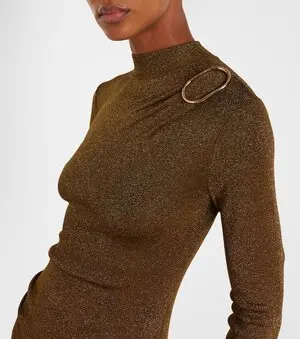 Roland Mouret Knitted Lamé Maxi Dress