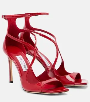 JIMMY CHOO Azia 95 Patent Leather Sandals - Red