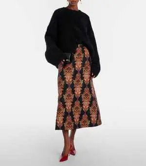 La DoubleJ Cornucopia Wool-blend Midi Skirt