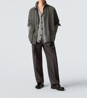 Giorgio Armani Pleated Canvas Overshirt