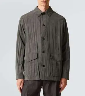 Giorgio Armani Pleated Canvas Overshirt