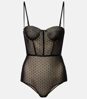 Zimmermann Dot Mesh Bodysuit - Black