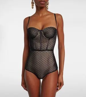 Zimmermann Polka Dot Mesh Bodysuit - Black