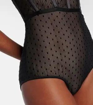 Zimmermann Polka Dot Mesh Bodysuit - Black