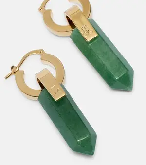 La DoubleJ Pillar Embellished Gold-plated Earrings