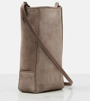 Brunello Cucinelli Monili Suede Shoulder Bag - Grey