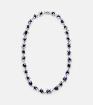 SUZANNE KALAN 18kt White Necklace With Sapphires And Diamonds - Gold