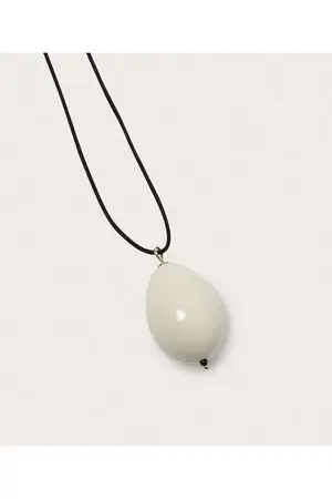 GOHAR WORLD Egg Host Pendant Necklace - White  Copper  & Sterling Silver