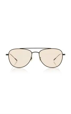 Oliver Spencer Stilson Aviator-frame Sunglasses - Black