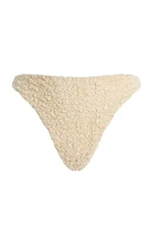 JUILLET Edie Crinkled Bikini Bottom - Ivory