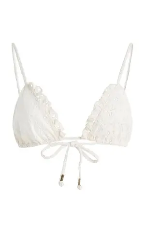 JUILLET Kennie Broderie Anglaise Bikini Top - White