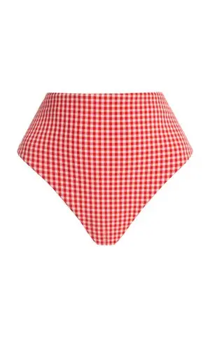 JUILLET Vera Plaid Bikini Bottom - Red