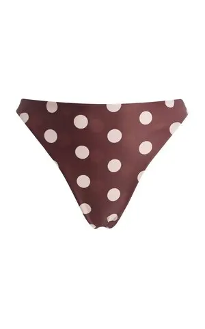 JUILLET Edie Polka Dot Bikini Bottoms - Brown