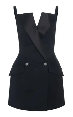 Givenchy Wool Grain De Poudre Mini Tuxedo Dress