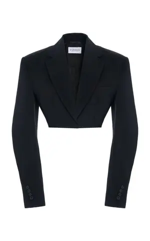 Givenchy Cropped Cocoon Tuxedo Jacket - Black